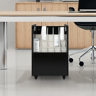 20 Slots File Holder with Wheels Mobile Roll File Organizer - Bed Bath ...
