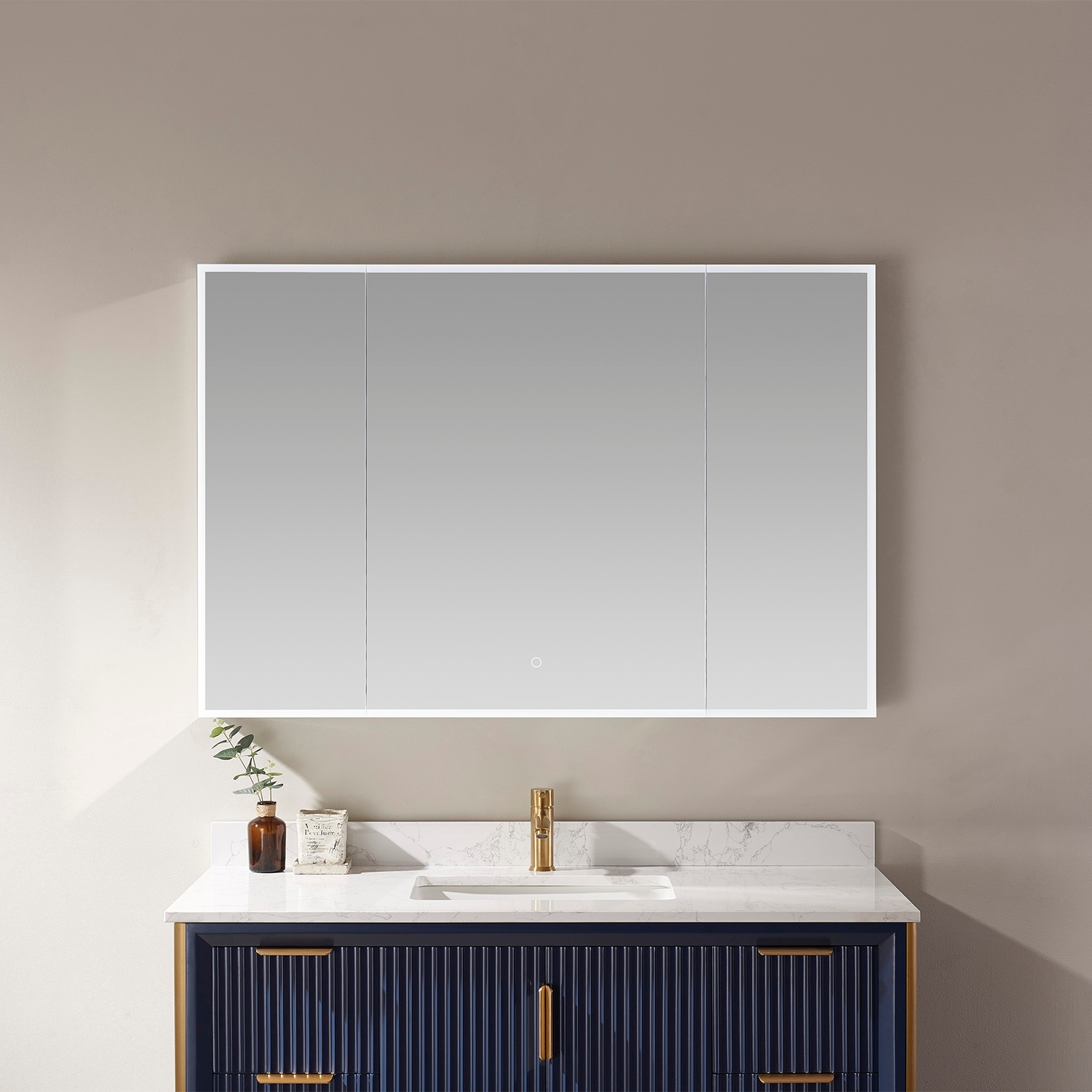 Vinnova 48 Rectangle Frameless Lighted Medicine Cabinet Wall Mounted Mirror