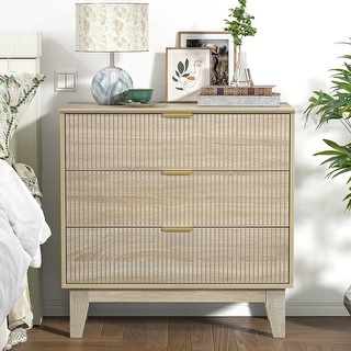 Anmytek Modern 3-Drawer Dresser Wood Chest of Drawers Storage Cabinet ...