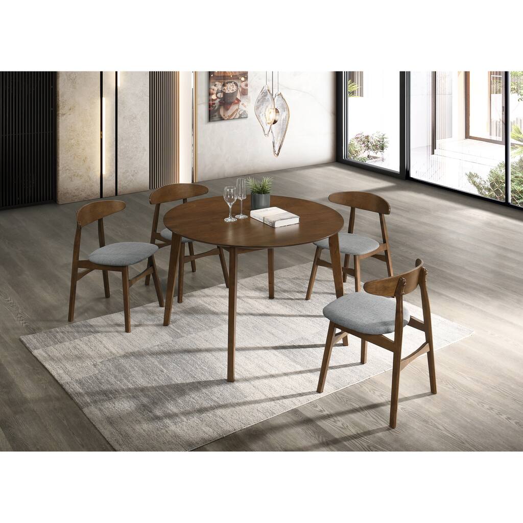 Modrest Castillo Modern Walnut Round Dining Table - Overstock - 35895239