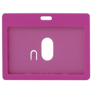 Fuchsia Plastic Horizontal Exhibition ID Name Card Badge Holder 90mm x ...