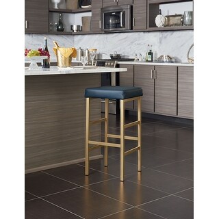 30" Gold Backless Stool in Blue - Bed Bath & Beyond - 35633717