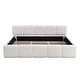Modern Upholstered Bed Frame Block Style Grounded Bed with Thick ...