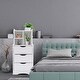 33 Inch High White Nightstand W/Storage Shelf Bedroom Nightstand ...