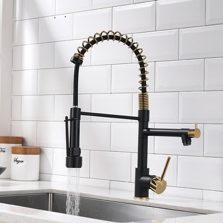 Modern Pull-down Single Handle Kitchen Faucet with Two Nozzles - Bed ...