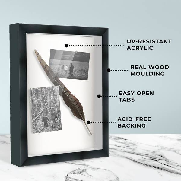18x30 Shadow Box Frame Black 2 Real Wood Contemporary Shadowbox Display ...