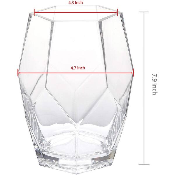 Geometric Clear Glass Flower Vase Wedding Centerpiece Decor - Bed Bath ...