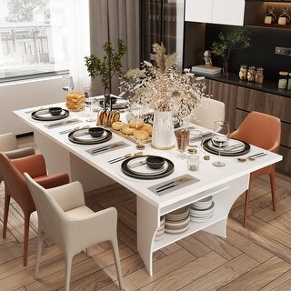 All-in-One Office, Computer, and Dining Table with Sculptural Supports ...