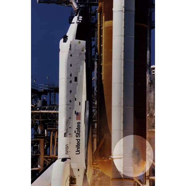 Space Shuttle Challenger Disaster Grey-Brown Smoke On The Right Side Of ...