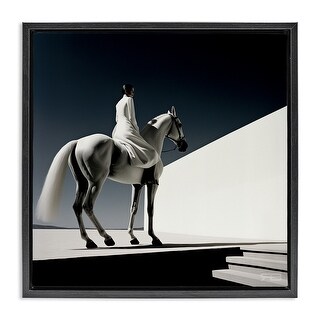 Stupell Contemporary Scene with Horse Framed Floater Canvas Wall Art ...