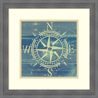 Framed Art Print 'Nautical Compass' by Brandi Fitzgerald - 17x17-inch ...