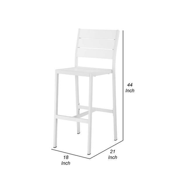 Kylo 18 Inch Set of 4 Bar Height Side Chairs, White Aluminum Metal ...