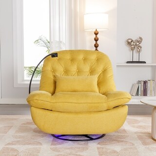 Yellow Swivel Rocking Chair Power Sofa Recliner with Voice Control ...