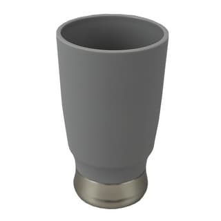 Rubberized Plastic Tumbler with Steel Base, Grey - Bed Bath & Beyond ...