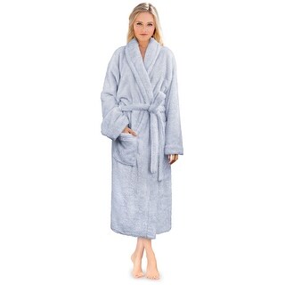 Premium Women's Plush Soft Bath Robe Fluffy, Warm, Wool Sherpa Furry ...