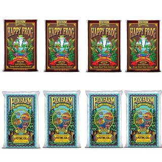 Foxfarm pH Adjusted Happy Frog Soil (4) & Ocean Forest Plant Garden ...