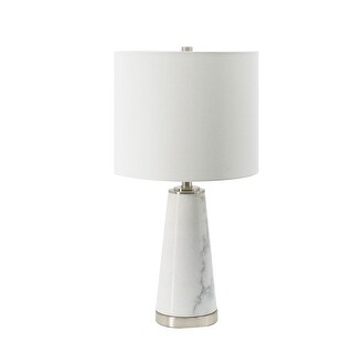 Marble Cone Table Lamp with White Tone Drum Shade - Bed Bath & Beyond ...