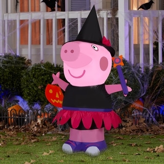 Gemmy Airblown Peppa Pig as Witch Peppa Pig, 4 ft Tall, Multi - Bed ...