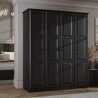 100% Solid Wood Regal Wardrobe Armoire with Raised Panel or Mirrored ...