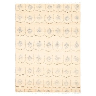 ECARPETGALLERY Hand-knotted Pak Finest Marrakesh Cream Wool Rug - 7'8 x ...