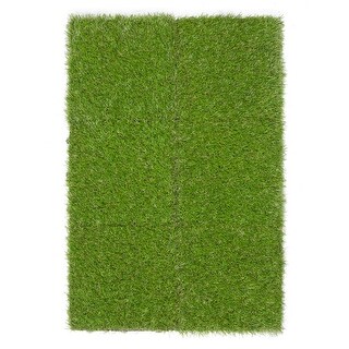 Ottomanson Evergreen Artificial Turf Interlocking Grass Tiles - 12" x ...
