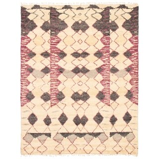 ECARPETGALLERY Hand-knotted Pak Finest Marrakesh Cream Wool Rug - 7'10 ...