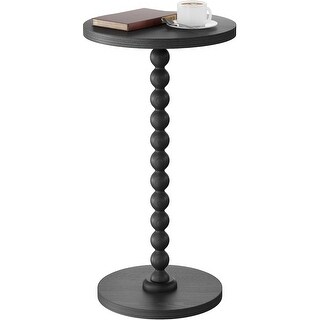 Round Side Table for Small Spaces - Modern Accent Nightstand with ...