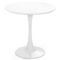 32 Inch Modern Tulip Round Dining Table with MDF Top-White - 32" x 30 ...