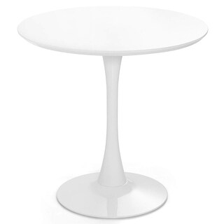 32 Inch Modern Tulip Round Dining Table with MDF Top-White - 32" x 30 ...