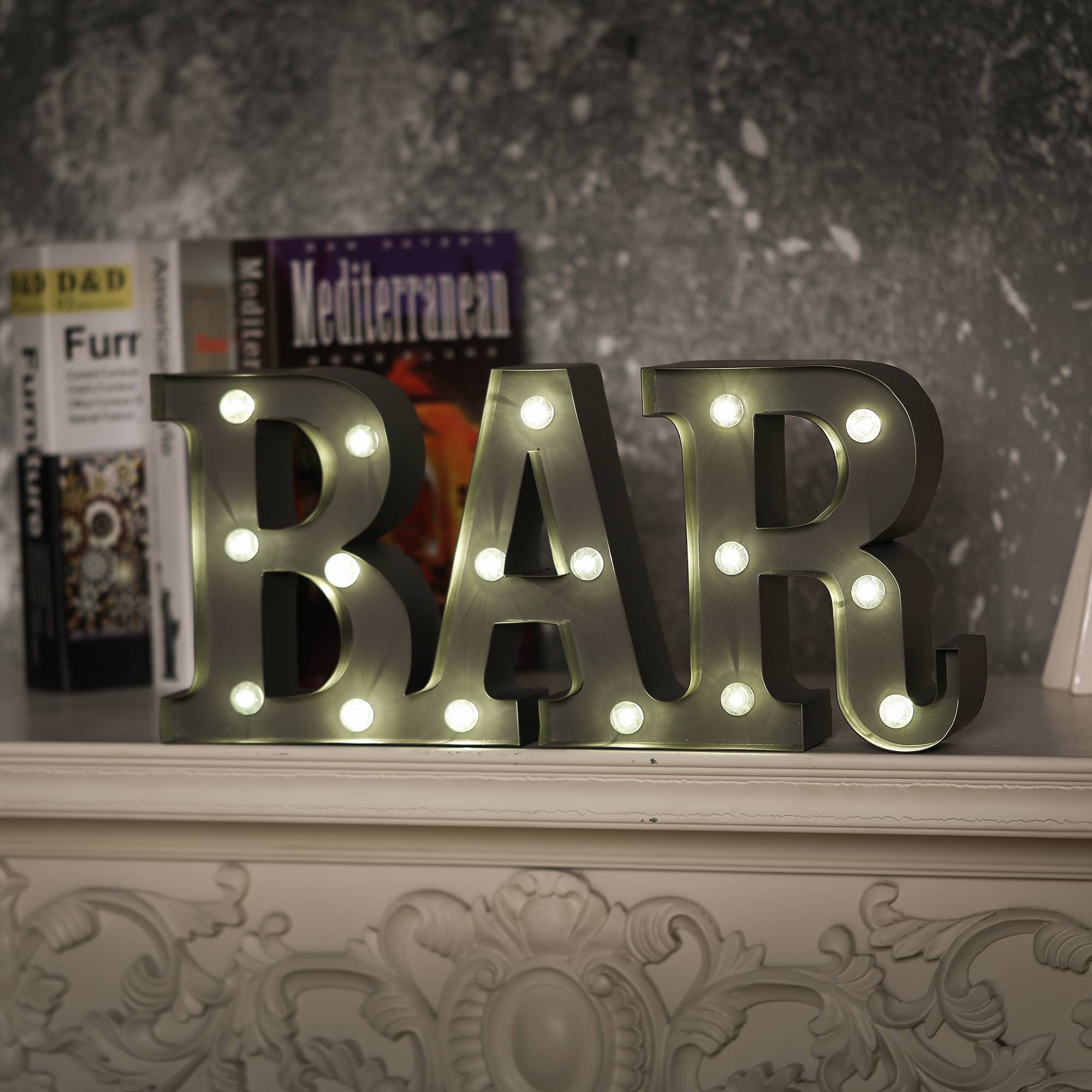 Illuminated Freestanding or Wall Mounted Bar Marquee Battery-Operated ...