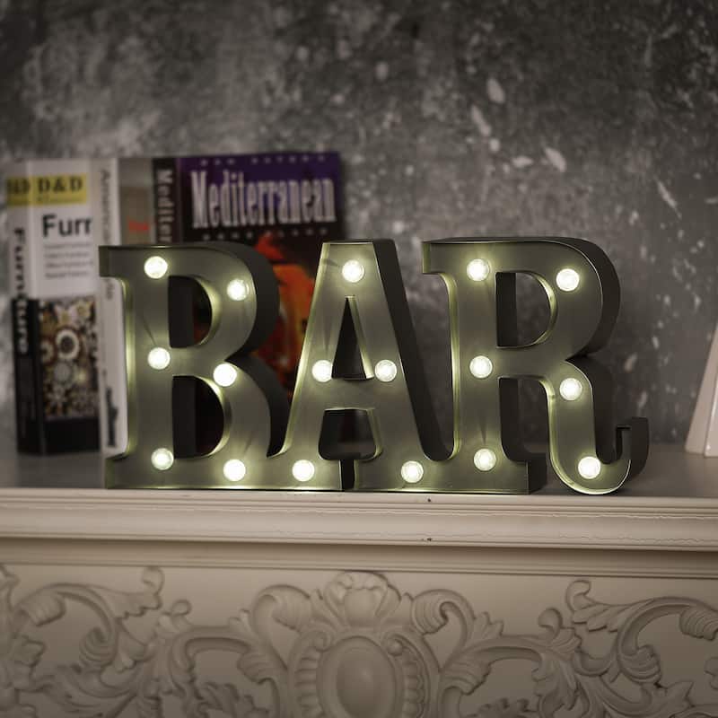 Illuminated Freestanding or Wall Mounted Bar Marquee Battery-Operated ...