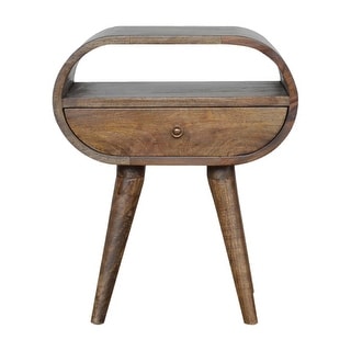 Artisan Furniture Solid Wood Grey Washed Circular nightstand - Bed Bath ...