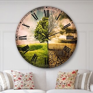 Designart 'Global Warming' Landscape Wall CLock - Bed Bath & Beyond ...