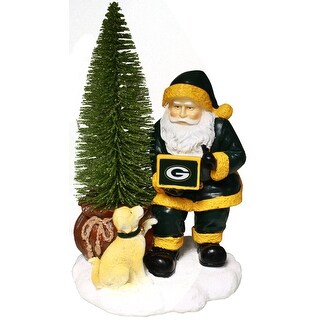 Green Bay Packers Santa w/ LED Christmas Tree Holiday Figurine - Bed ...