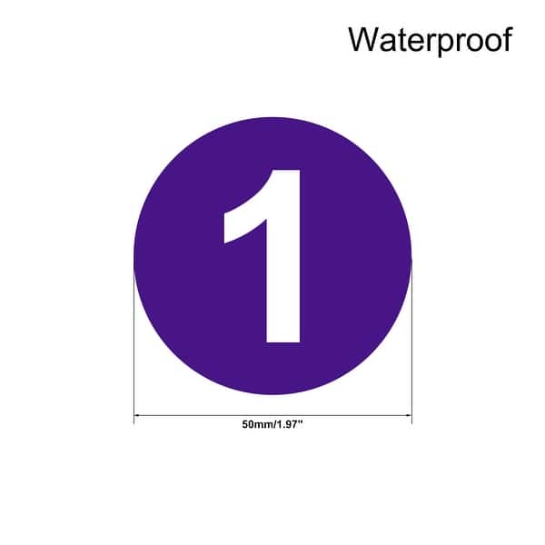 Round Number Stickers Self Adhesive PVC Labels Waterproof - Bed Bath ...