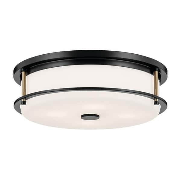 Kichler 52597 Brit 4 Light 18" Wide Flush Mount Drum Ceiling Fixture ...
