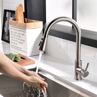 Touch-On Kitchen Faucet w/Pull Out Sprayer,Touch Kitchen Sink Faucet ...