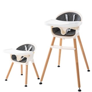 Beech Wooden Baby High Chair, High Chairs for Babies Toddlers, 6-in-1 ...