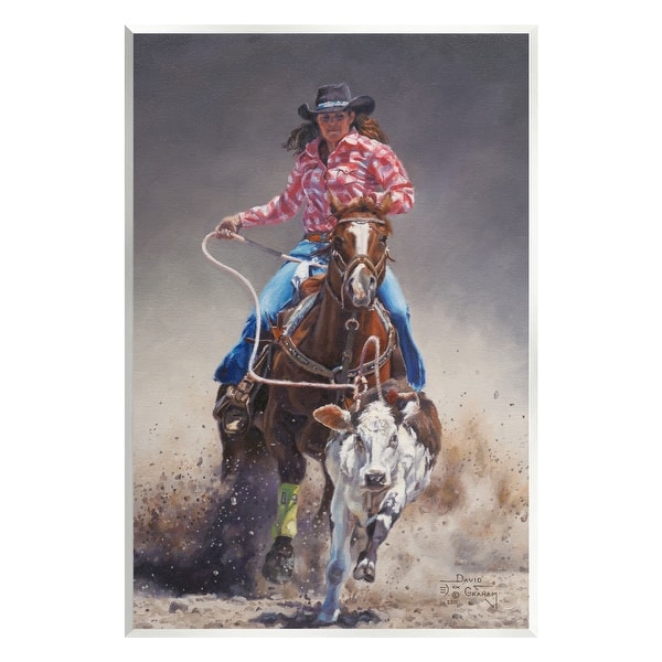 Stupell Rodeo Cowgirl & Lasso Wall Plaque Art Design by © David Kiehm ...