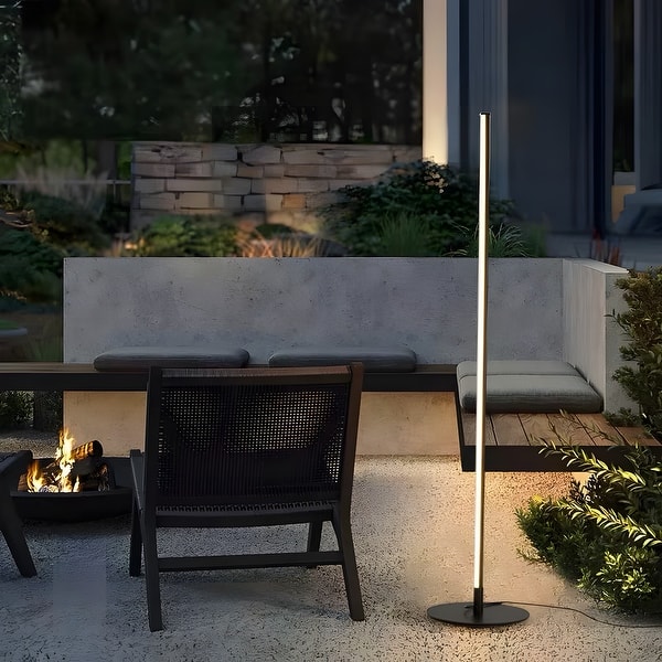 53" Outdoor Solar Linear Floor Lamp - On Sale - Bed Bath & Beyond ...
