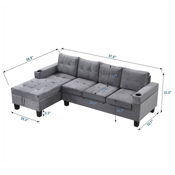 Left Hand Sectional Sofa - Bed Bath & Beyond - 39129694