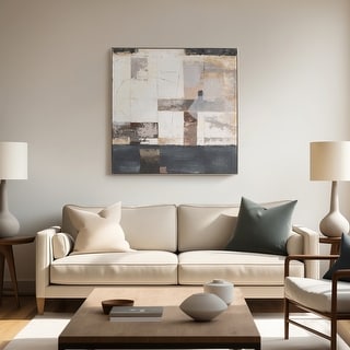 Sagebrook Home Kohen 40x40 Square Canvas Handpainted Wall Art - Bed ...