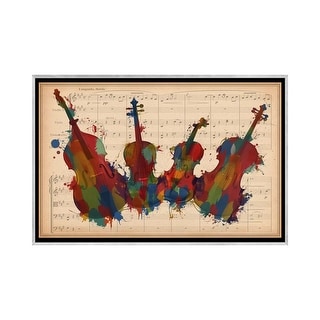 iCanvas "Multi-Color Orchestra Ensemble- Violin, Viola, Cello, Double ...