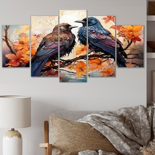 Designart "Crow Regal Renaissance I" Animals Art Living Room Set - Bed ...