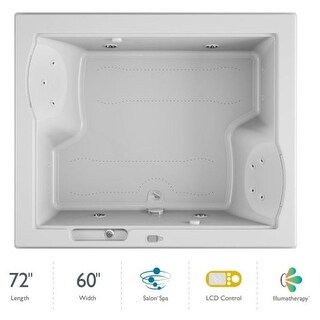 Jacuzzi 72" x 60" Fuzion Drop In Luxury Salon Spa Bathtub with 15 - Bed ...