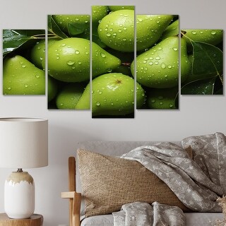 Designart "Fruit Pear Green Pointillism II" Food & Beverage Multipanel ...