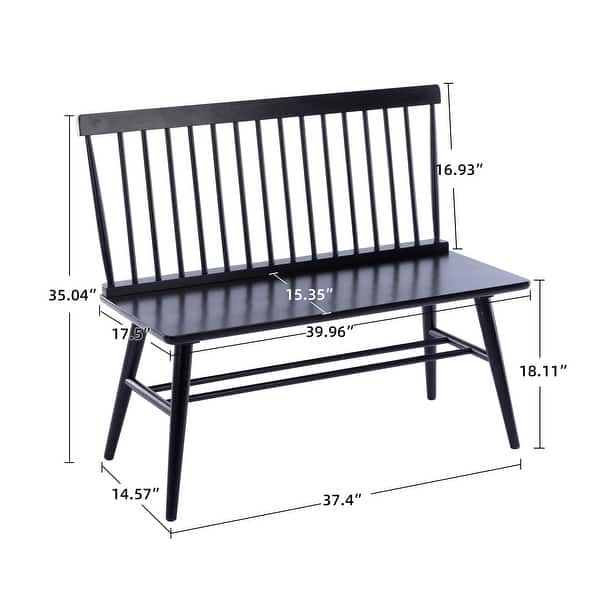 Entryway 40"L Solid Wood Dining Bench with Spindle Back - Bed Bath ...