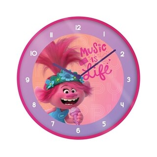 Trolls 2 Music Is Life Wall Clock - Pink/Purple - One Size - Bed Bath ...