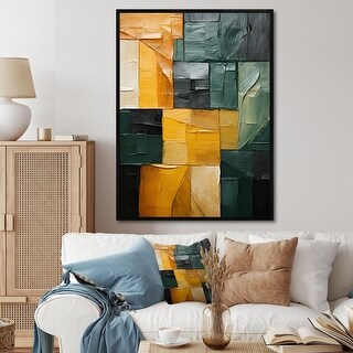 Designart "Cubism Geometric Plains II" Cubism Framed Canvas Wall Art ...