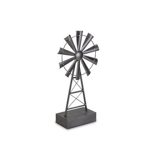 20.75" Gray Handcrafted Windmill Tabletop Decoration - Bed Bath ...